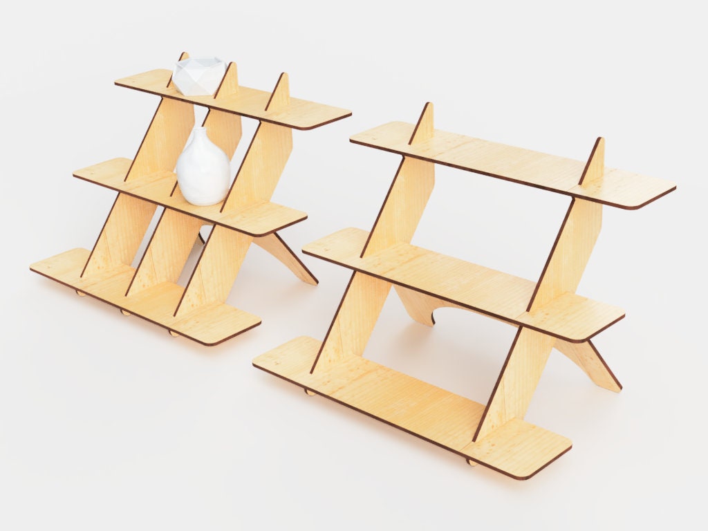 Laser Cut Retail Display Stand Retail Shelving Mobile Showcase 3 Tiered ...