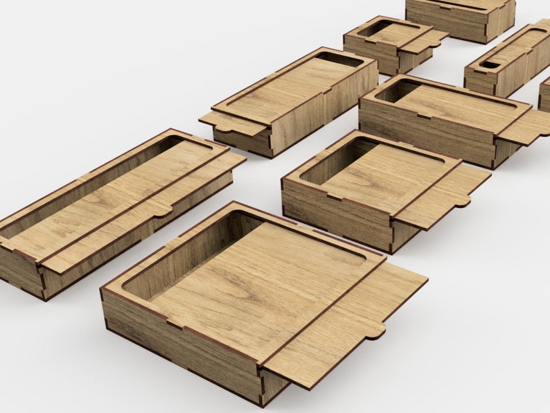 Boxes With Slide Lid Laser Cut Pattern Storage Boxes Pack Box SVG ...