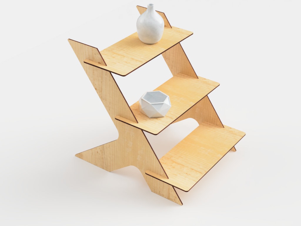 Laser Cut Three-tier Table Shelf | Retail Display Stand | Market or ...