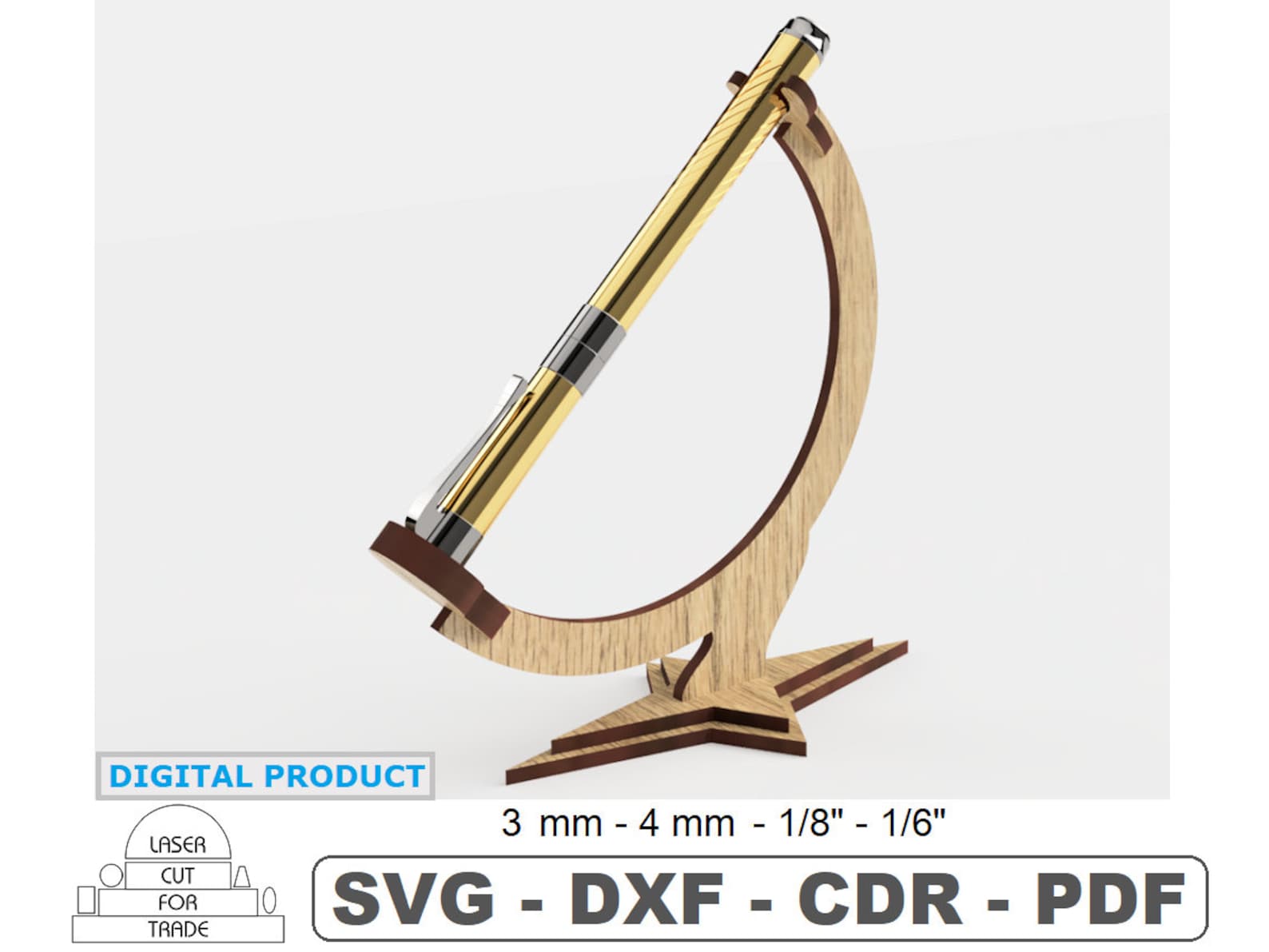 Pen Stand Laser Cut File Pen Holder Digital File Pen Display SVG Pen ...