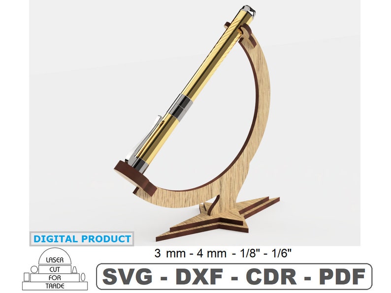Pen Stand Laser Cut File • Pen Holder Digital File • Pen Display SVG ...