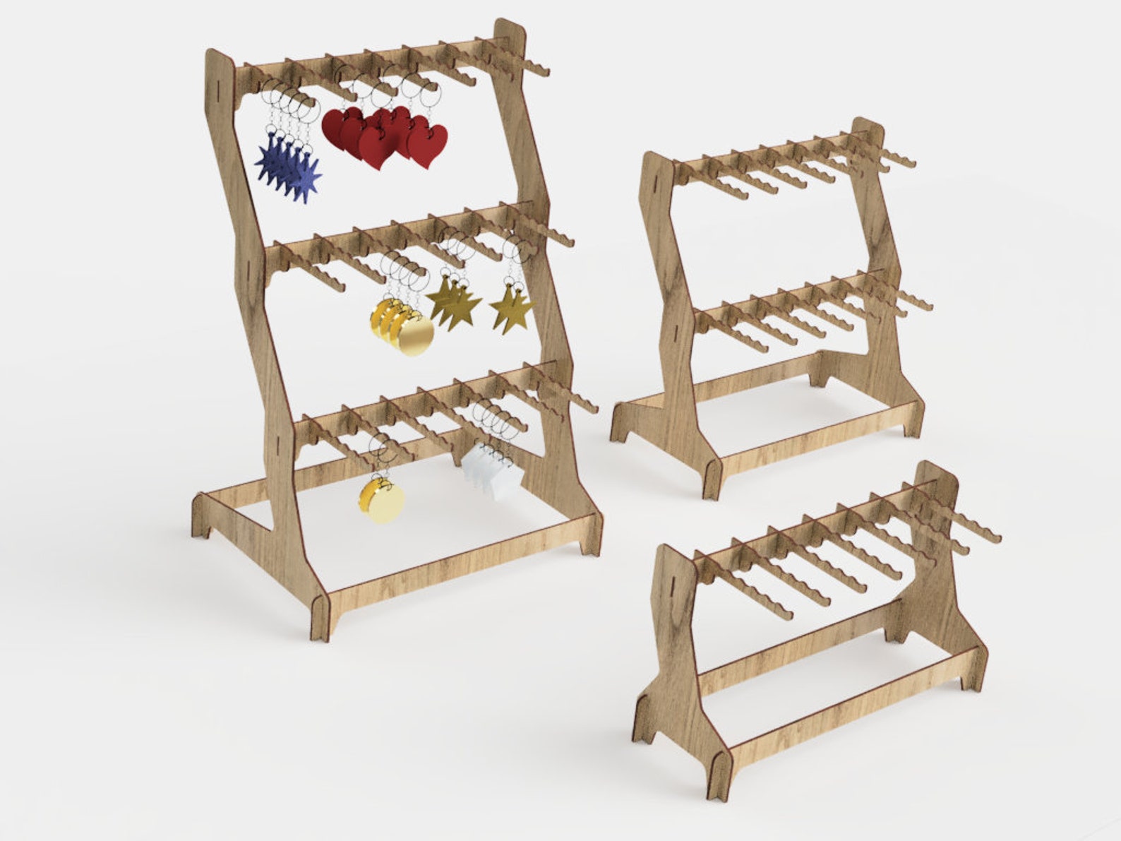 Keychain Display Stand Laser Cut 3 Size | Handicraft Display | Market ...