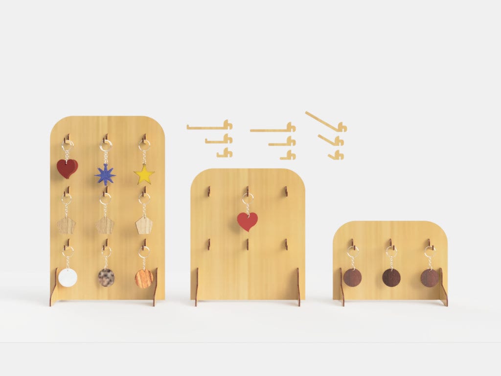 Keychains Display Case Jewelry Display Mini Stands Laser Cut File ...