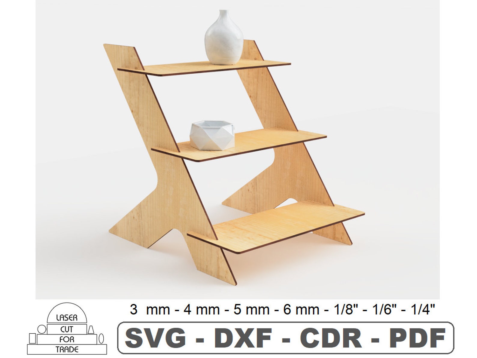 Laser Cut Three-tier Table Shelf Retail Display Stand Market or Shop ...