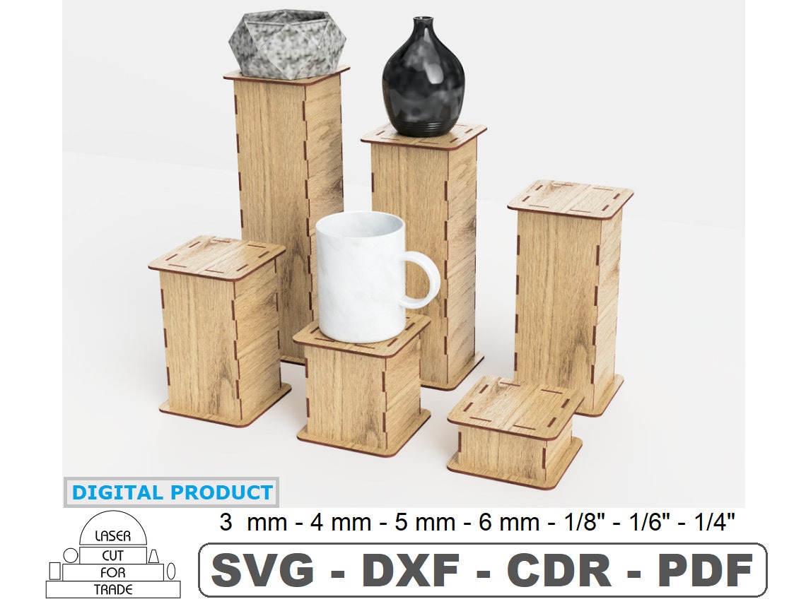 Retail Display Stand Single-level Stand 6 Sizes Square Countertop Riser Display Pedestal Display ...