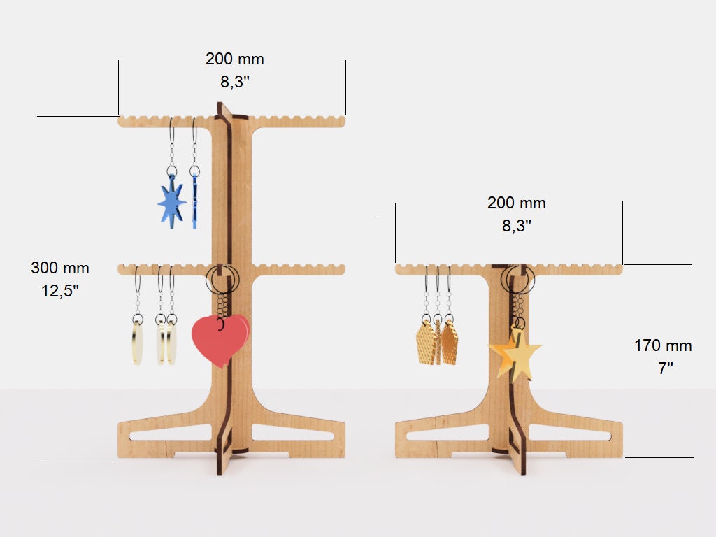 Round Retail Stand for Keychains Laser Cut 2 Sizes Jewelry Display SVG ...