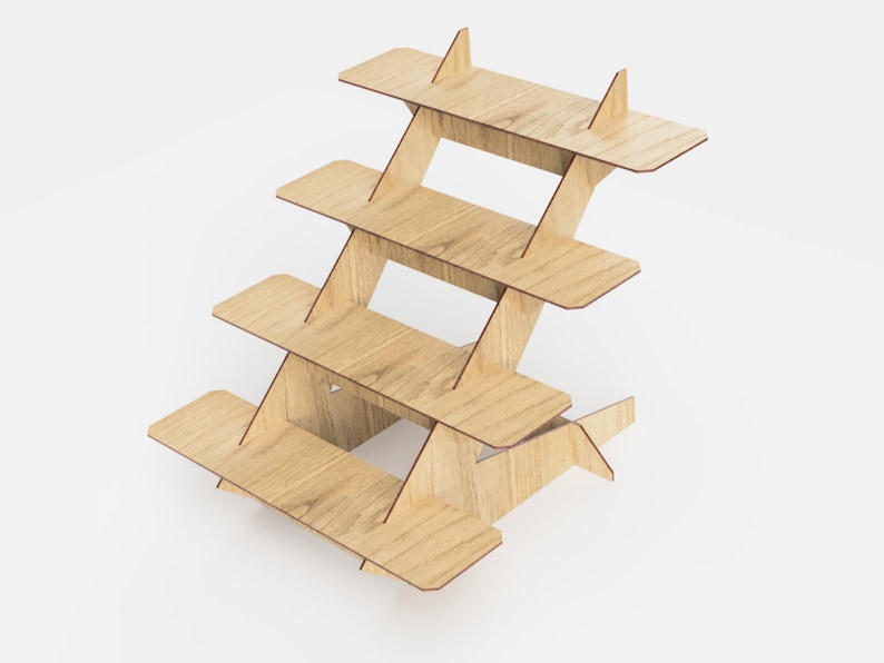 4 Layer Retail Counter Display Stand Set 3 Sizes Store Shelves Display Shelves Laser Cut File ...