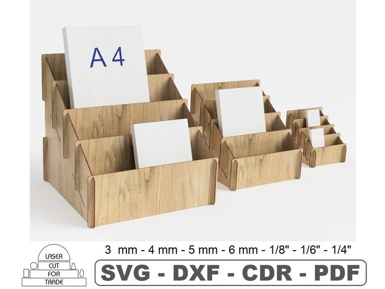 Retail Counter Display Stand Laser Cut Template 3 Sizes Craft Booth Market Stall Organizer ...