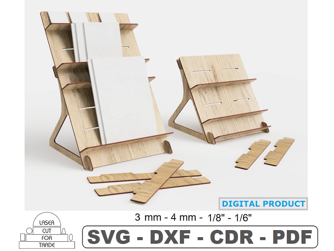 Card Counter Display Stand Laser Cut Svg Files • Postcard Market Stall ...
