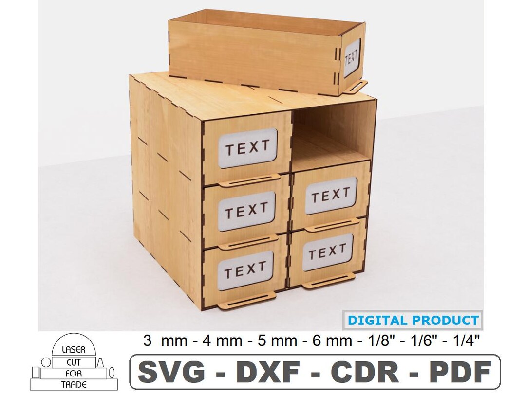 Organizer 6 Drawers Laser Cut Files • Table Box for Tools • Chest of ...