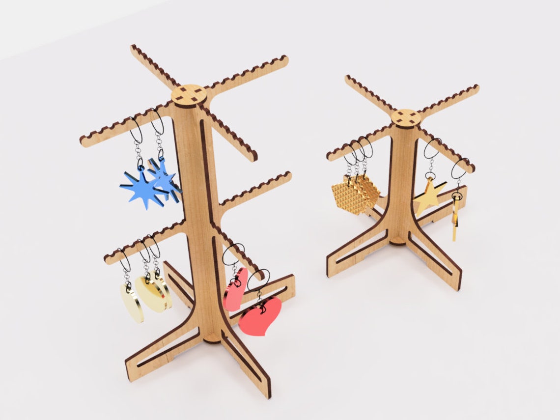 Round Retail Stand for Keychains Laser Cut 2 Sizes • Jewelry Display ...