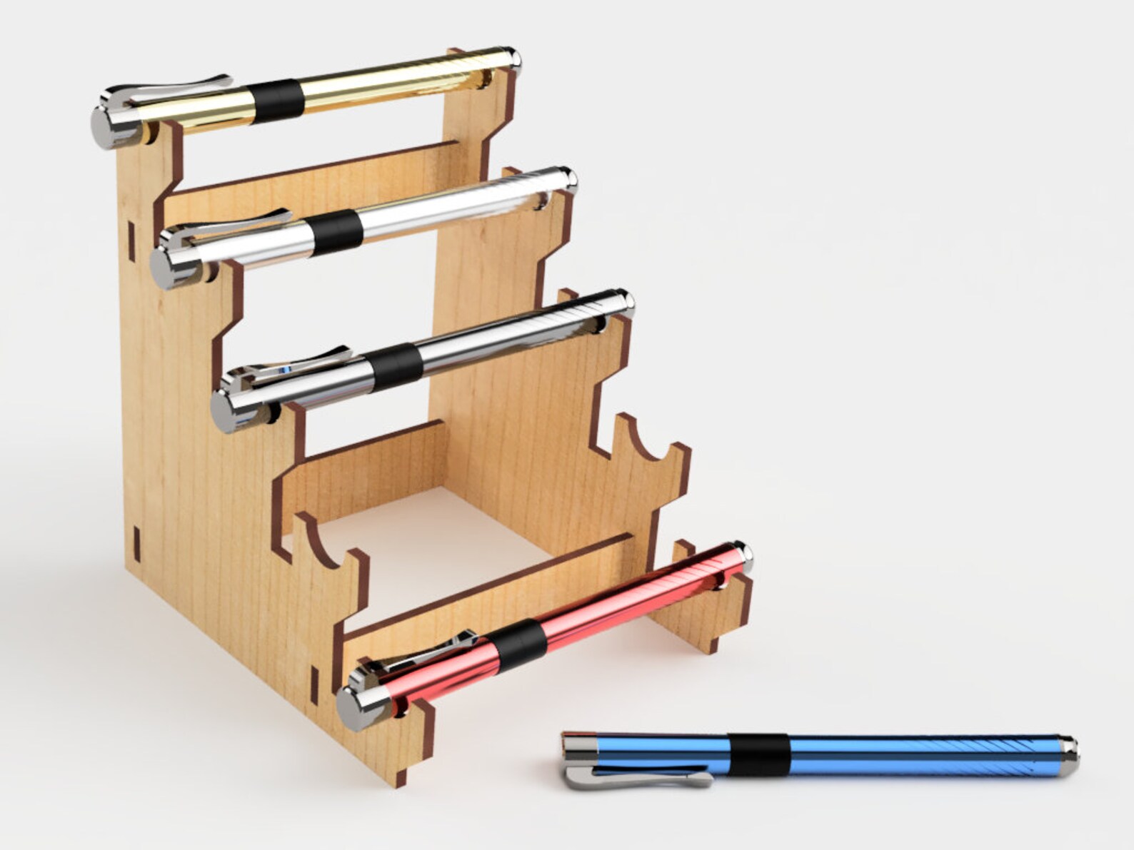 Stand for Five Pens Laser Cut Files Pencil Holder File Pen Display SVG ...