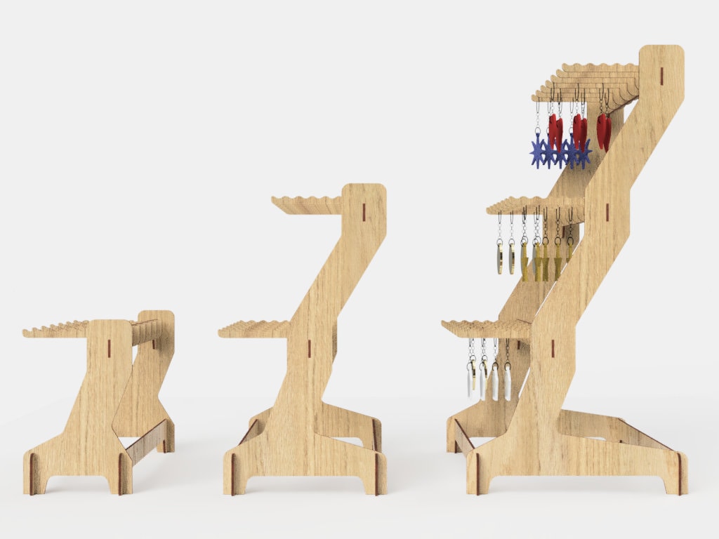 Keychain Display Stand Laser Cut 3 Size Handicraft Display Market ...