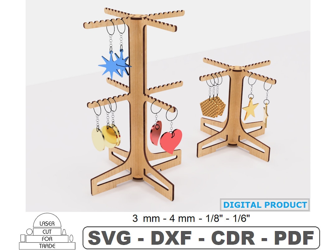 Round Retail Stand for Keychains Laser Cut 2 Sizes • Jewelry Display ...