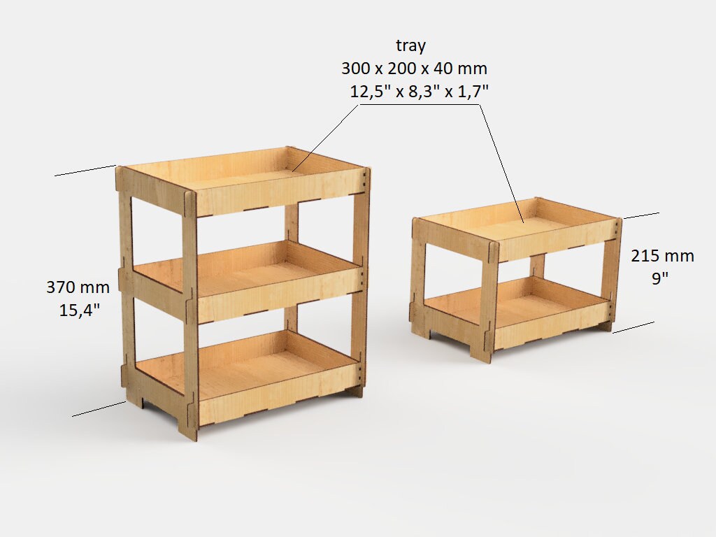 Retail Display Stand Laser Cut Template 2 Sizes 3 Tier Shelves Trade ...