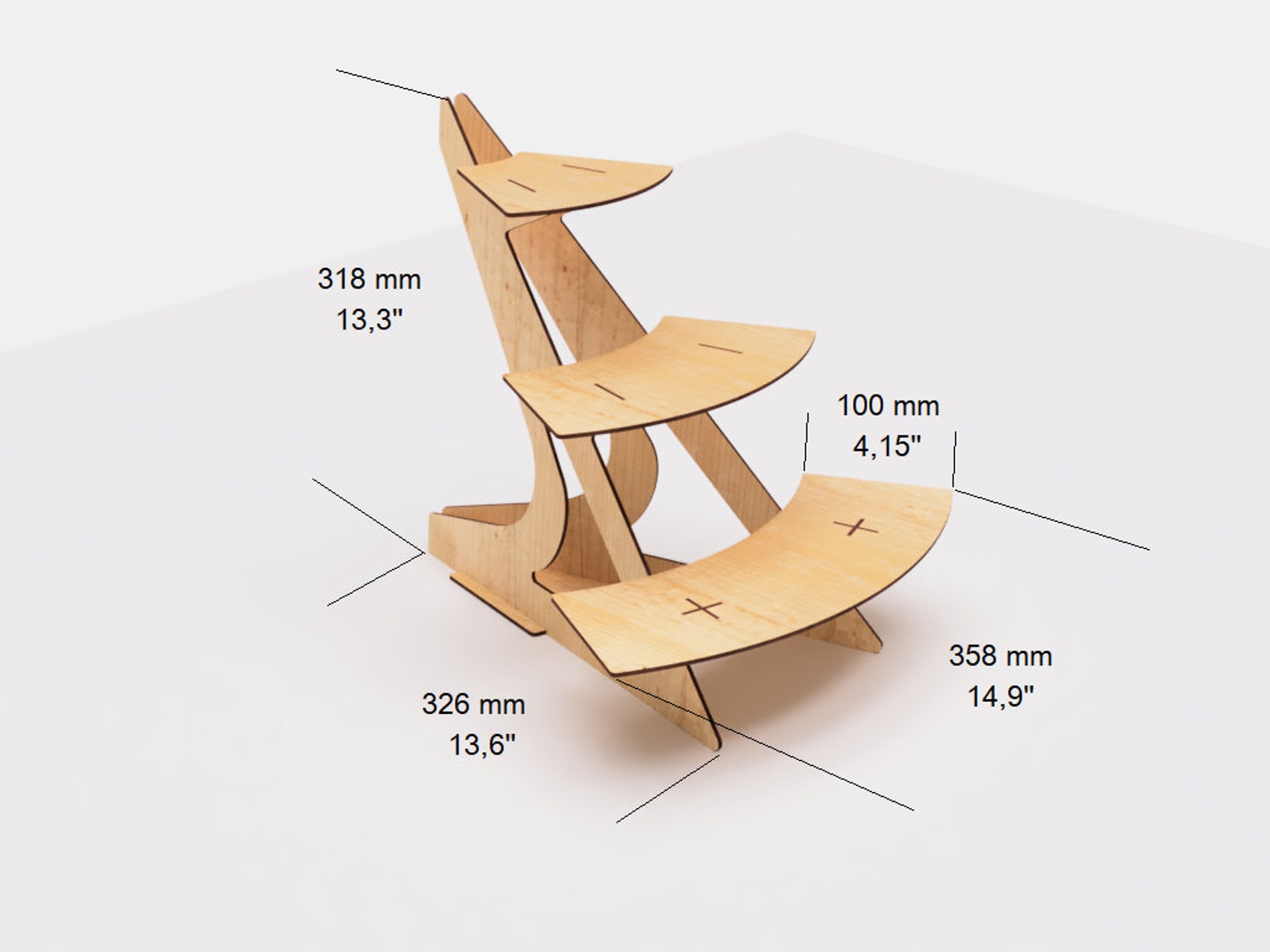 Rounded Stand Shelves SVG Laser Cut Files Retail Stand SVG Files Indoor ...