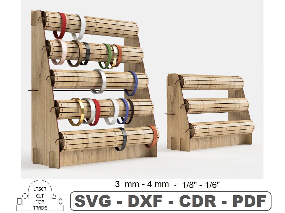 Bracelet Display Stand 2 Size 5 and 3 Rows Laser Cut Watch Stand ...