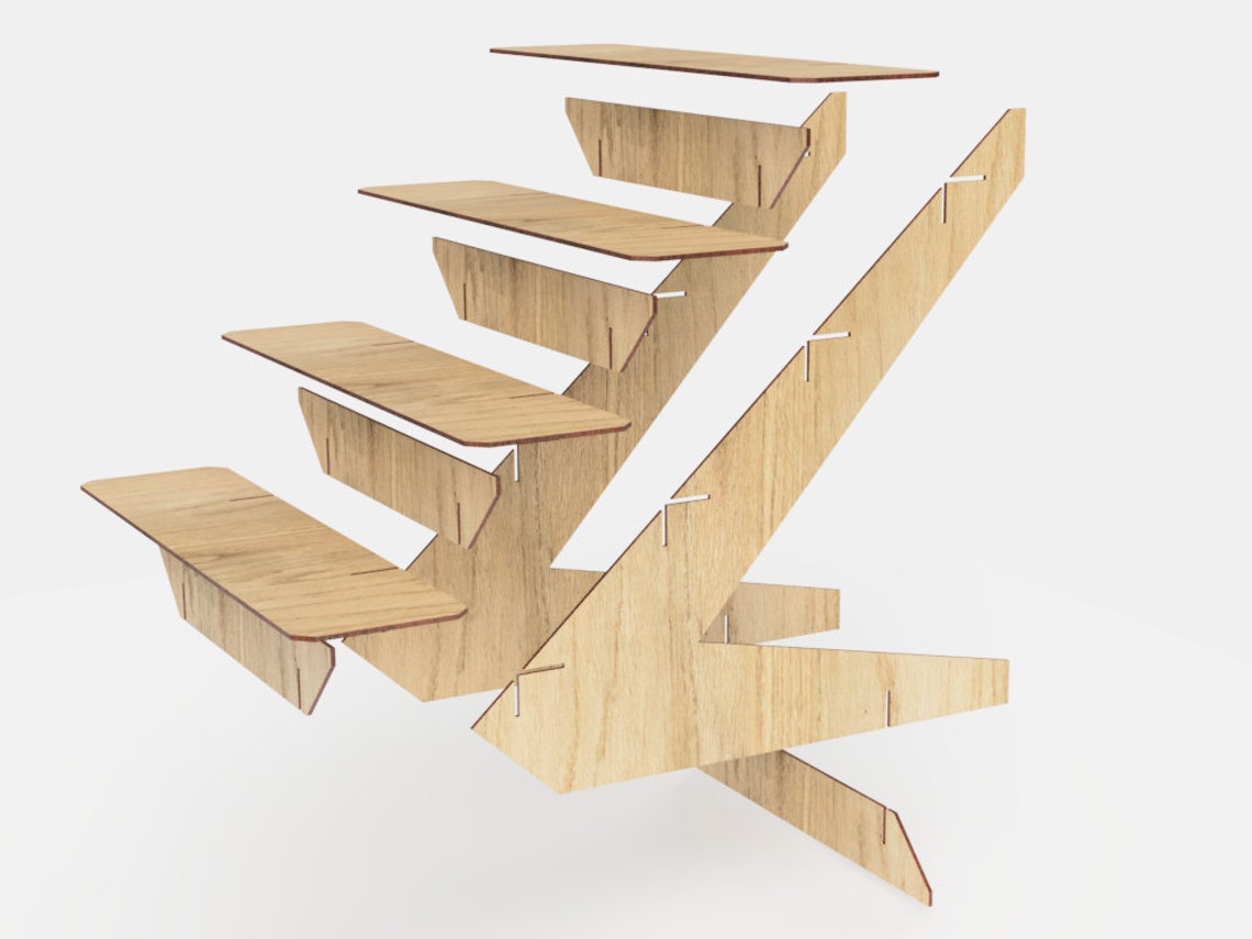 4 Layer Retail Counter Display Stand | Set 3 Sizes Store Shelves ...
