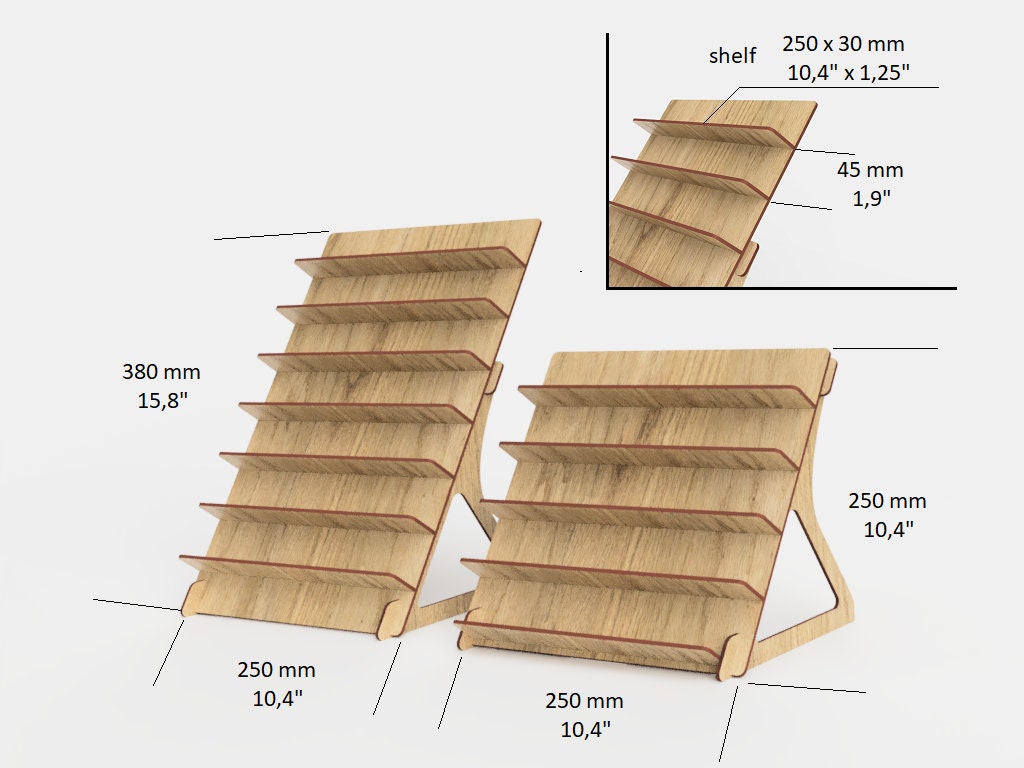 Card Counter Display Stand Laser Cut Svg Files Postcard Market Stall Market Stand Digital File ...