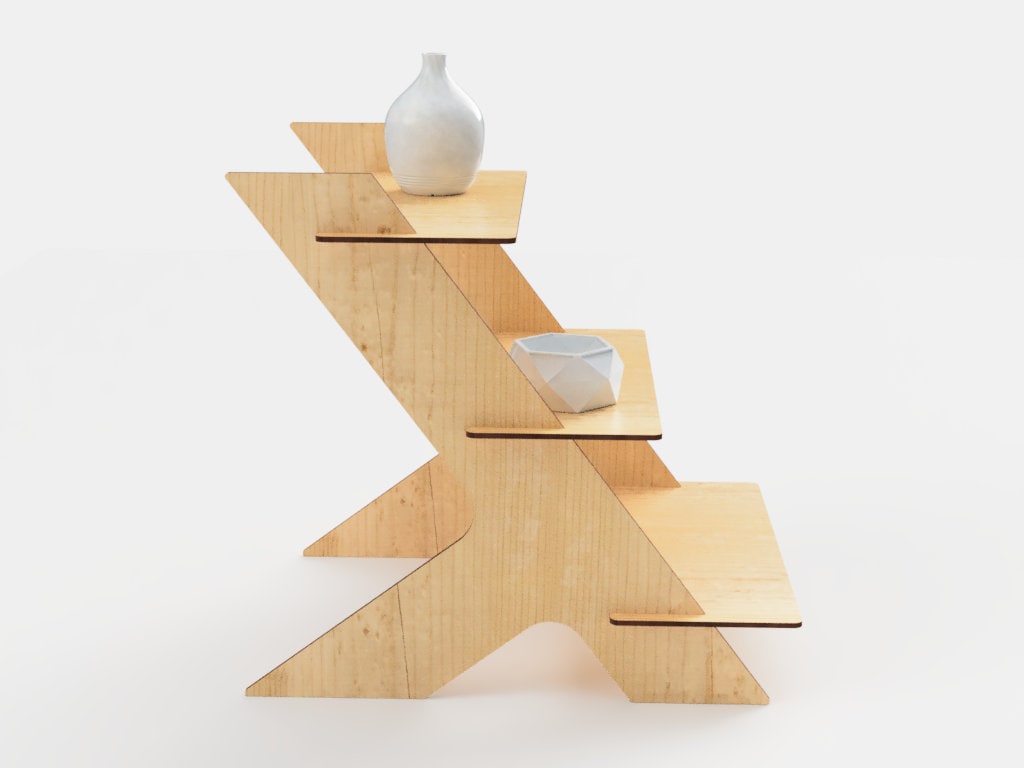 Laser Cut Three-tier Table Shelf | Retail Display Stand | Market or ...
