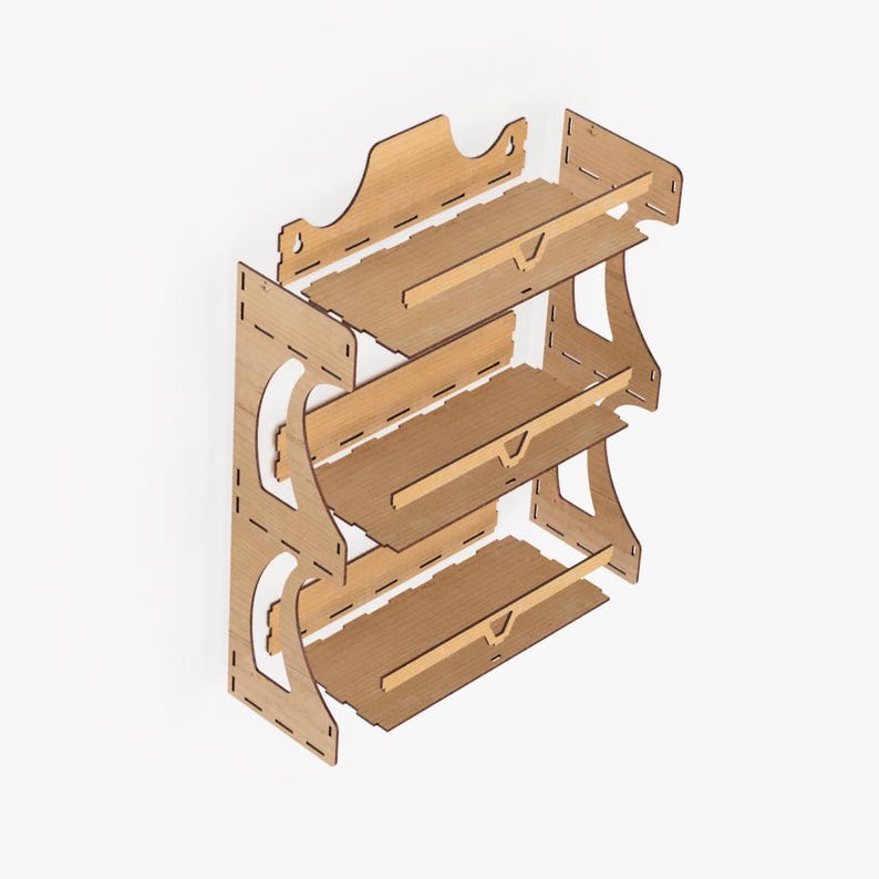 Laser Cut 3 Tier Wall Shelf, Small Floating Organizer, Minimalist Spice ...