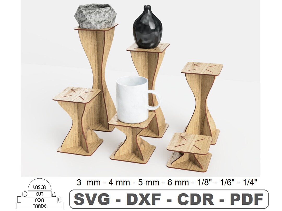 Retail Display Stand Laser Cut Single-level Stand 6 Sizes Countertop Riser Display Podium ...