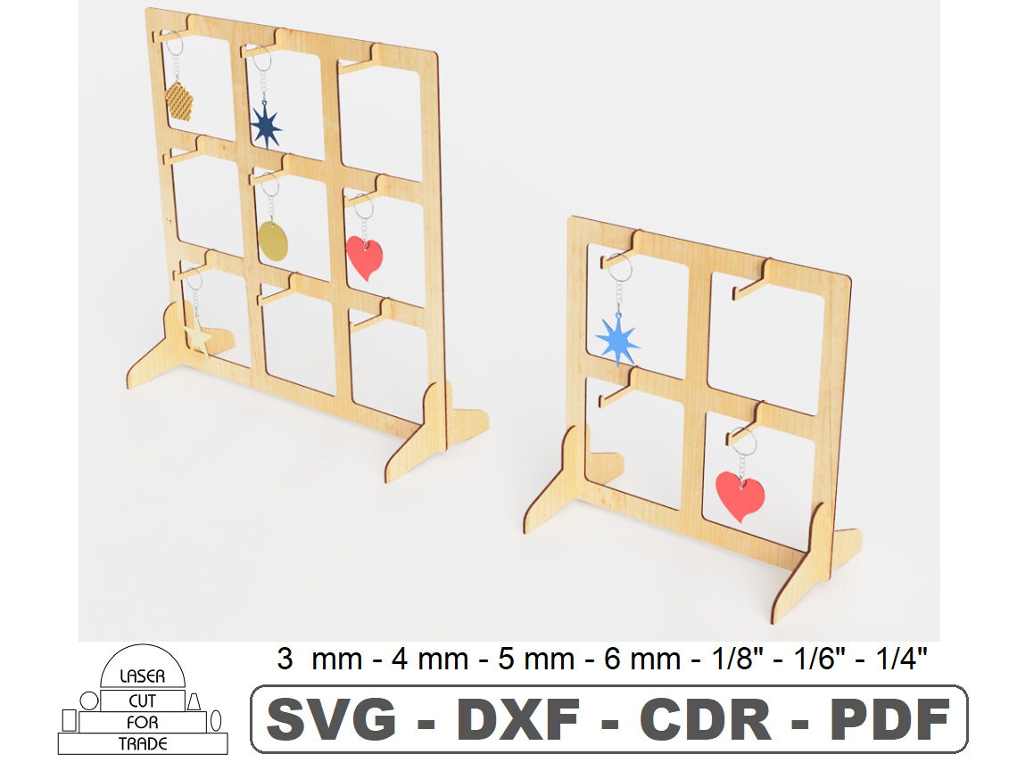 Keychain Display Stand SVG Laser Cut Files - Etsy