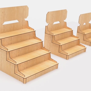 Trading Market Shelves Laser Cut Files • Retail Stand SVG • Cupcake ...