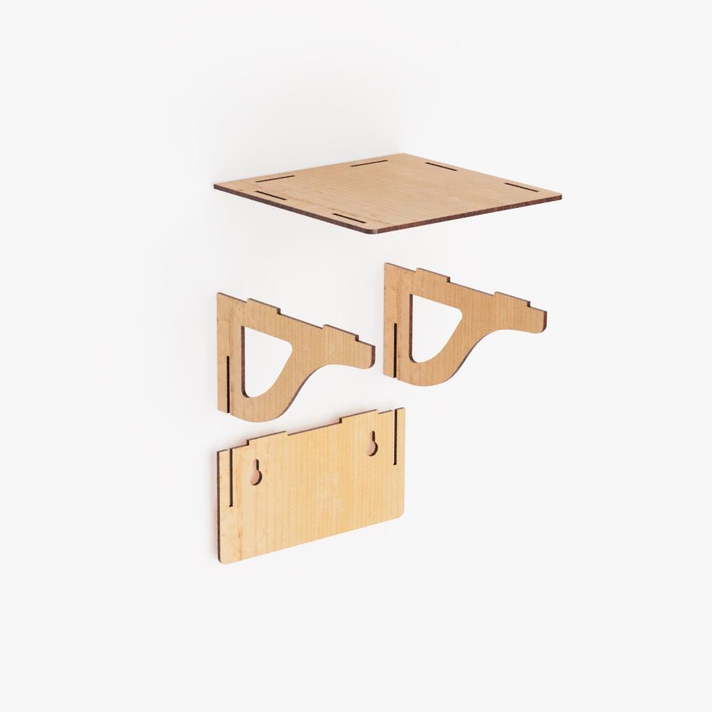 Laser Cut Files Floating Shelves 3 Designs Simple Wall Display Shelf ...