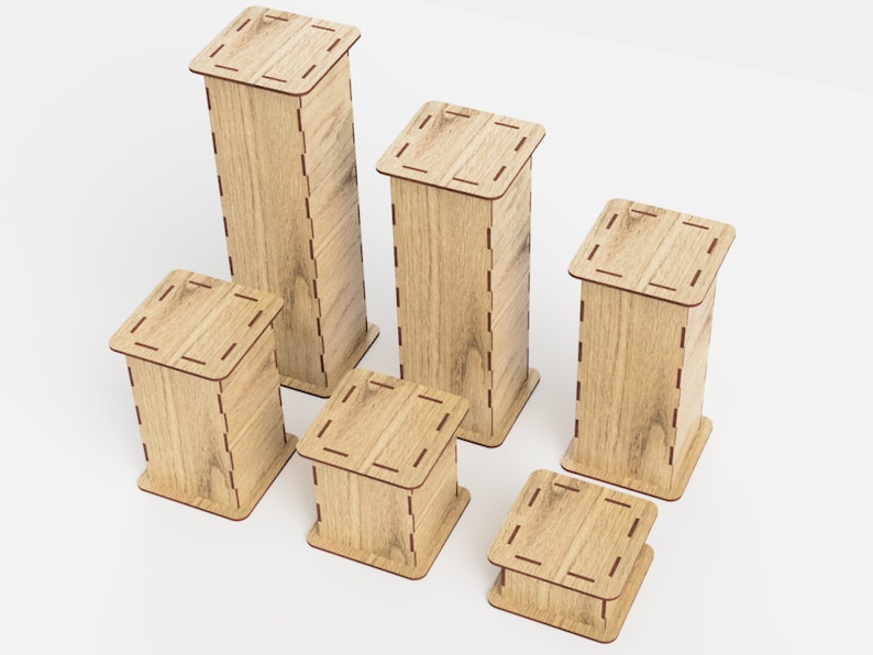 Retail Display Stand Single-level Stand 6 Sizes Square Countertop Riser ...