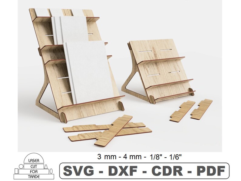 Card Counter Display Stand Laser Cut Svg Files Postcard Market Stall Market Stand Digital File ...