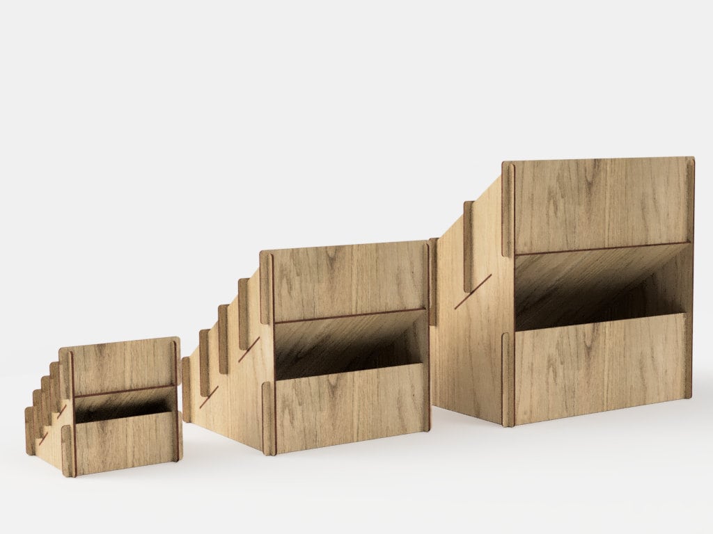 Retail Counter Display Stand Laser Cut Template 3 Sizes Craft Booth Market Stall Organizer ...