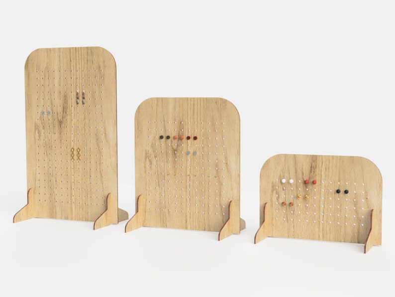 Simple Earring Showcase Set 3 Sizes Earring Organizer Laser Cut File ...