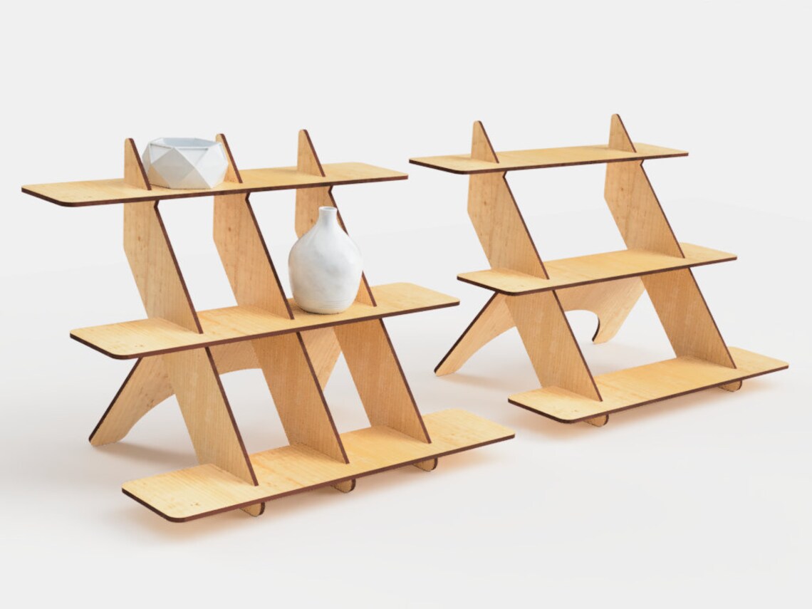 Laser Cut Retail Display Stand Retail Shelving Mobile Showcase 3 Tiered ...