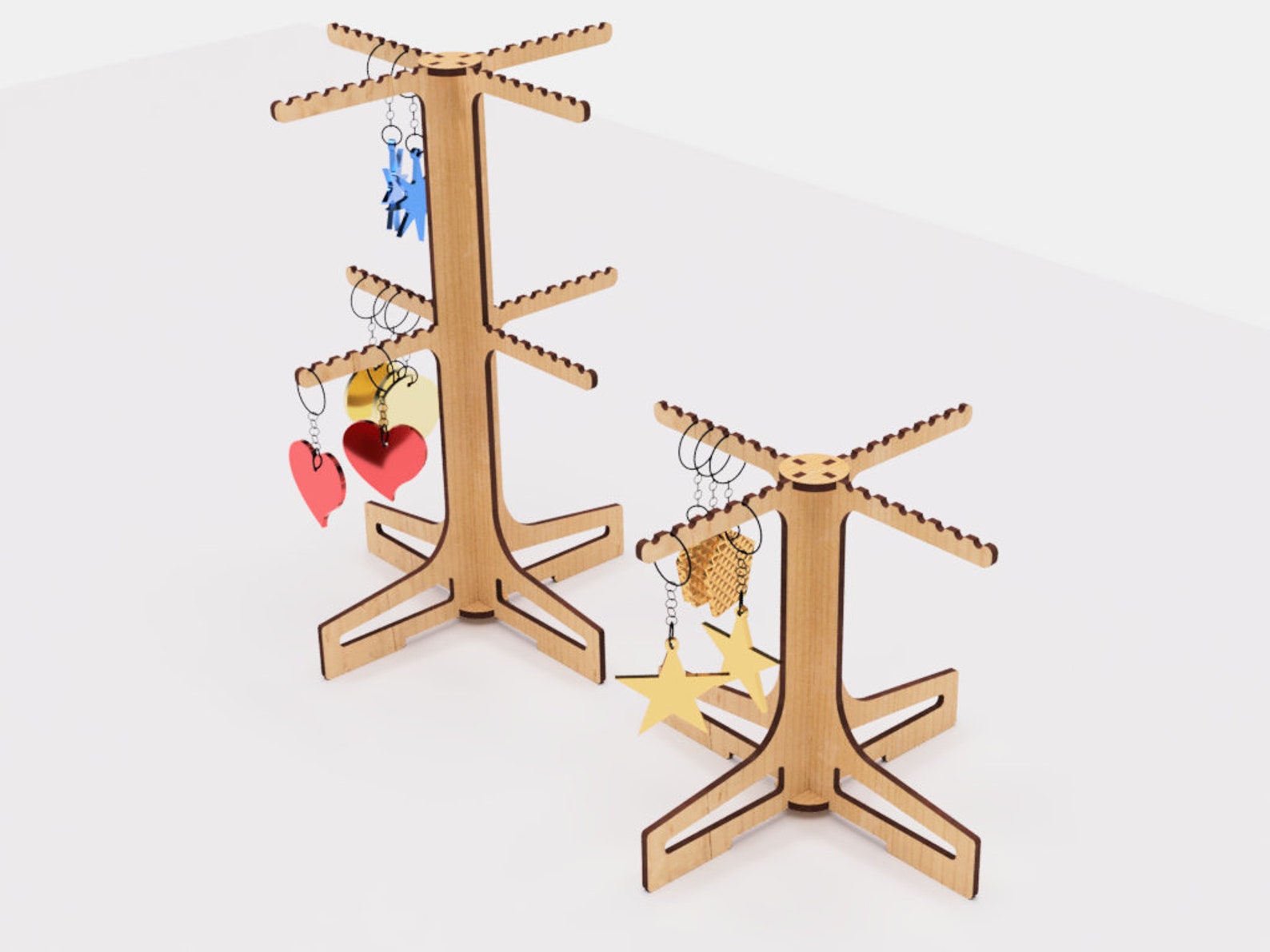 Round Retail Stand for Keychains Laser Cut 2 Sizes • Jewelry Display ...