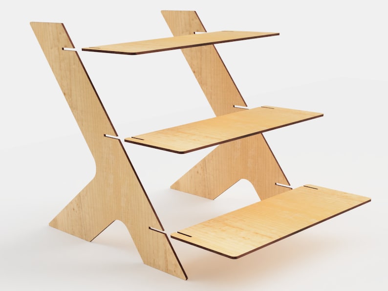 Laser Cut Three-tier Table Shelf | Retail Display Stand | Market or ...