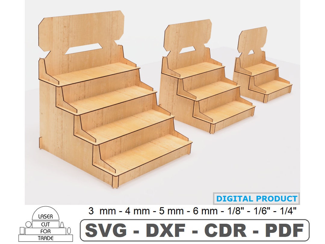 Trading Market Shelves Laser Cut Files • Retail Stand SVG • Cupcake ...