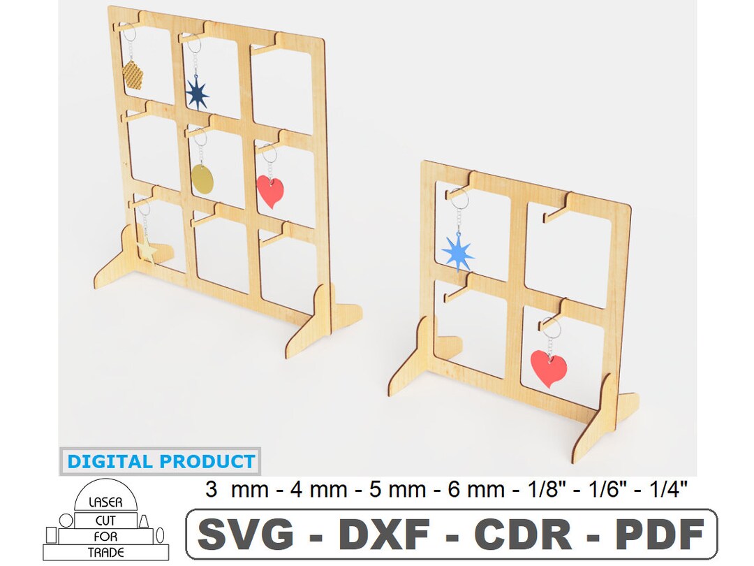 Keychain Display Stand SVG Laser Cut Files - Etsy