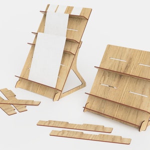 Card Counter Display Stand Laser Cut Svg Files • Postcard Market Stall • Market Stand Digital ...