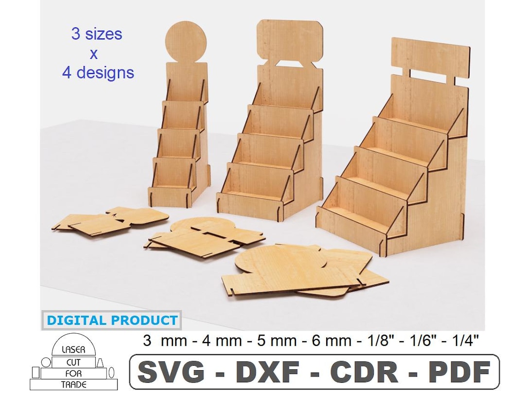 Retail Counter Display Stand With Logo Laser Cut Files, Retail Display ...