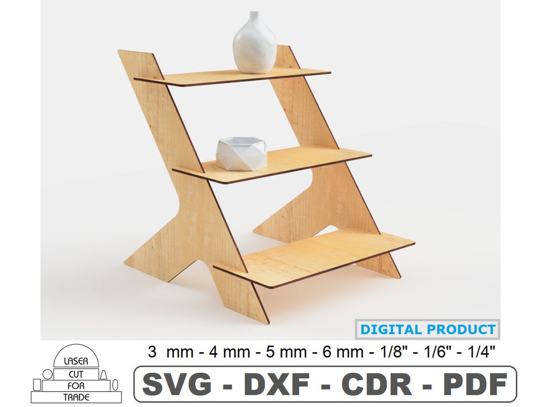 Laser Cut Three-tier Table Shelf | Retail Display Stand | Market or ...