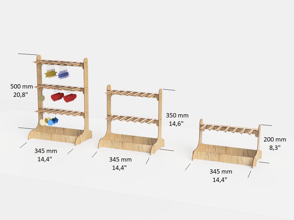 Keychain Display Stand Laser Cut 3 Size Handicraft Display Market ...