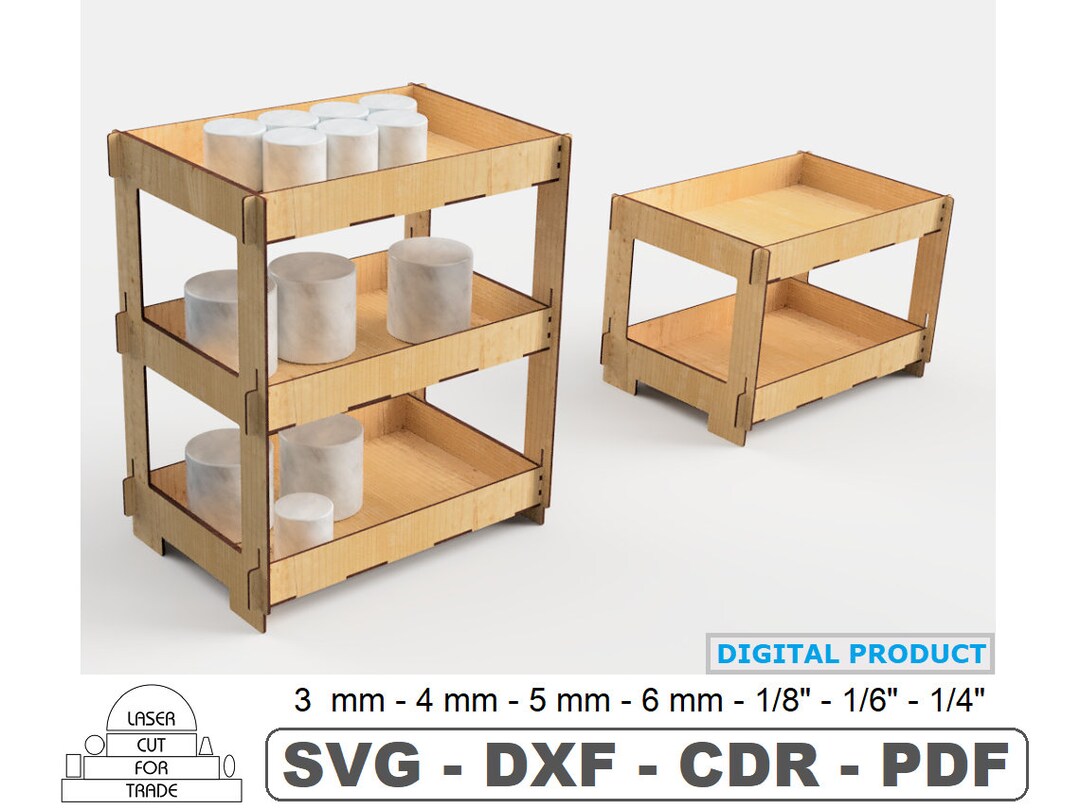 Retail Display Stand Laser Cut Template 2 Sizes | 3 Tier Shelves ...