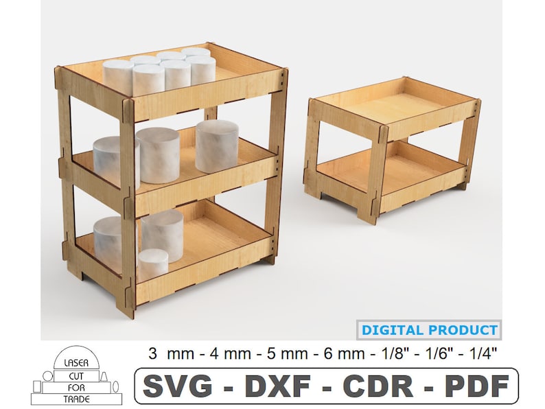 Retail Display Stand Laser Cut Template 2 Sizes 3 Tier Shelves Trade ...