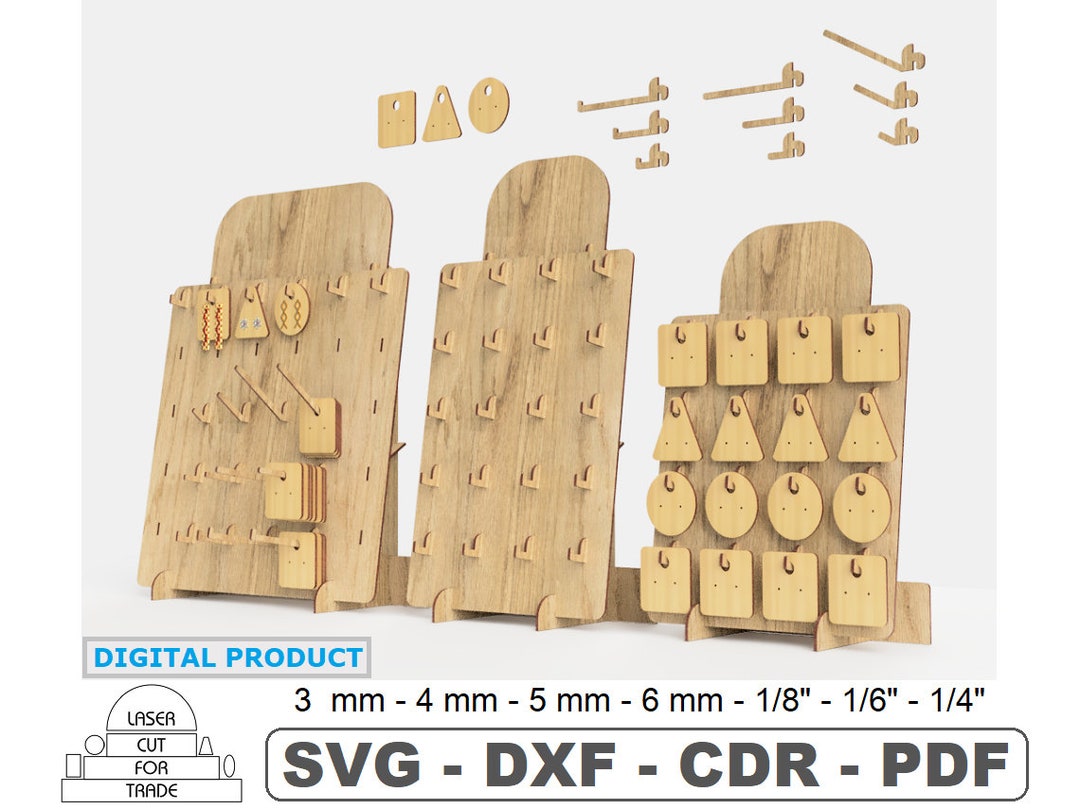 Earring Display Stand | Laser Cut File | Keychain Stand | Earring ...