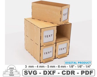 Laser Cut Drawer Organizer( Svg Dxf Cdr Ai Pdf )files With Multiple ...