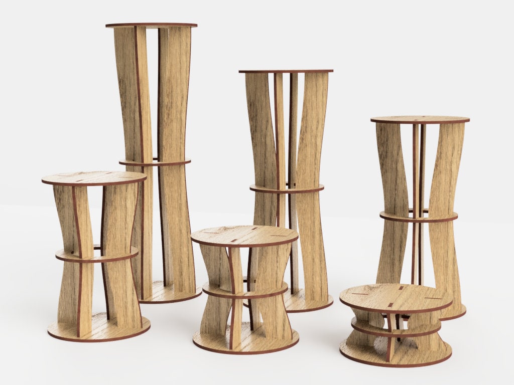 Retail Display Stand Column Laser Cut Single-level Stand 6 Sizes Round ...