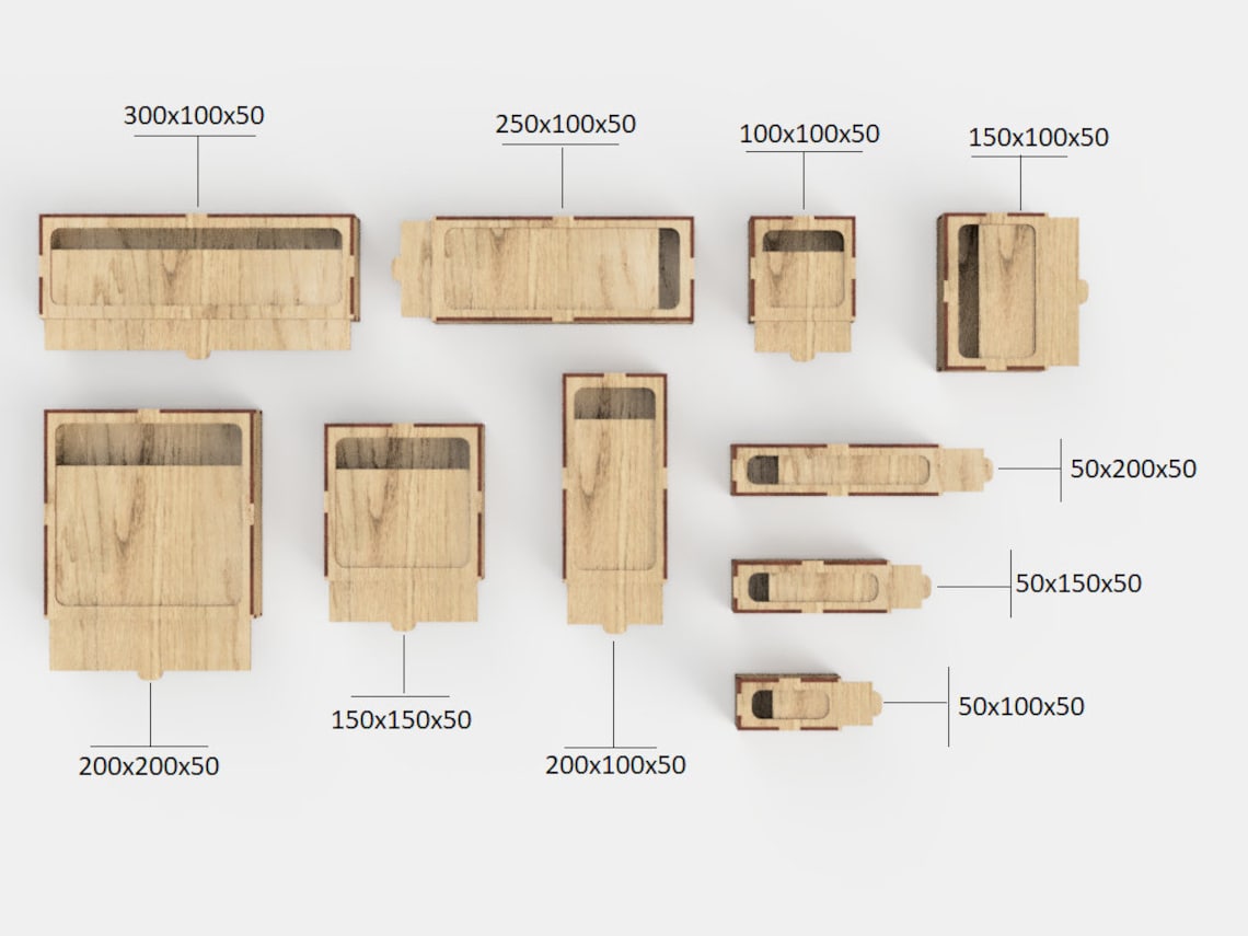 Boxes With Slide Lid Laser Cut Pattern Storage Boxes Pack Box SVG ...