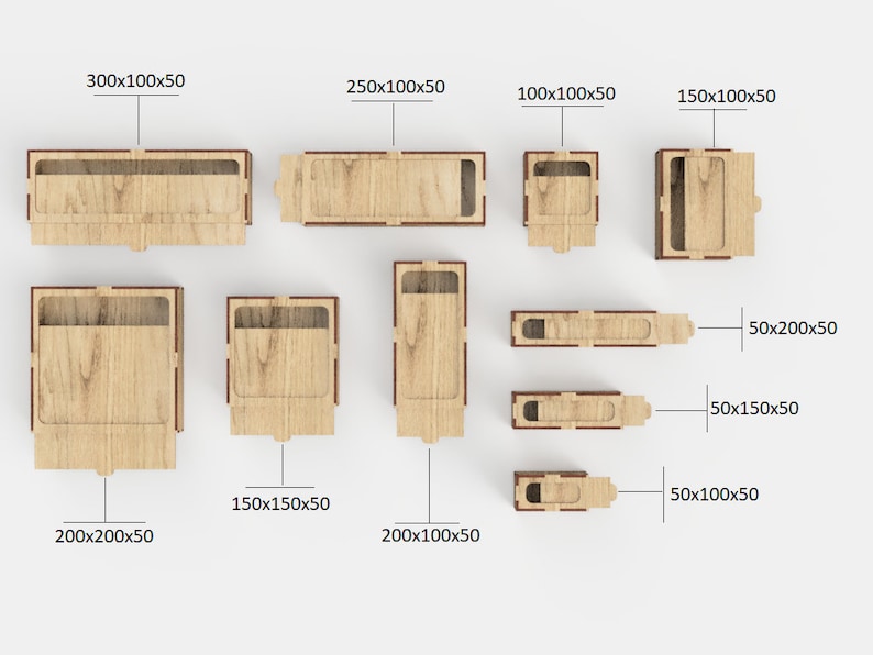 Boxes With Slide Lid Laser Cut Pattern Storage Boxes Pack Box SVG ...