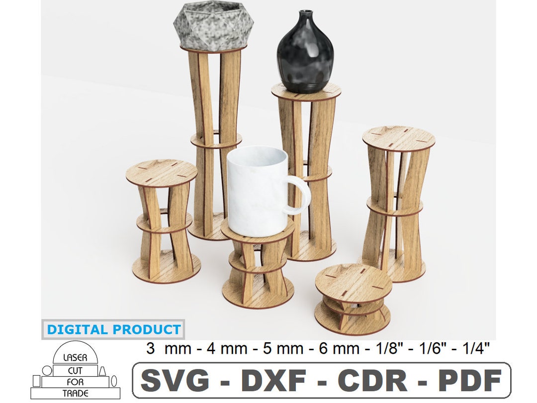 Retail Display Stand Column Laser Cut | Single-level Stand 6 Sizes | Round Stand Flower Holder ...